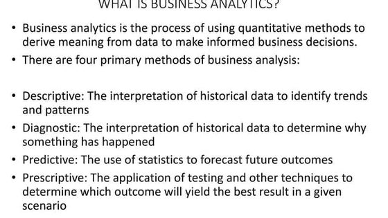 Introduction to Business Analytics | PDF | Computer Software and ...