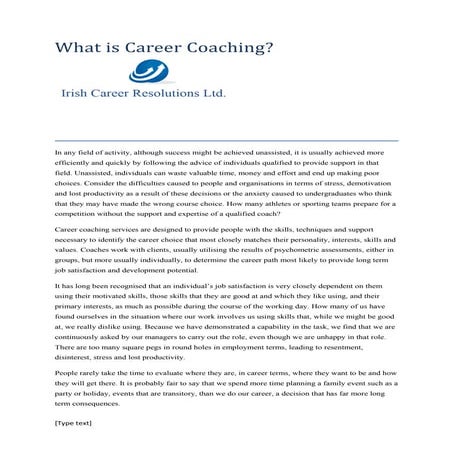 What is career coaching | PDF