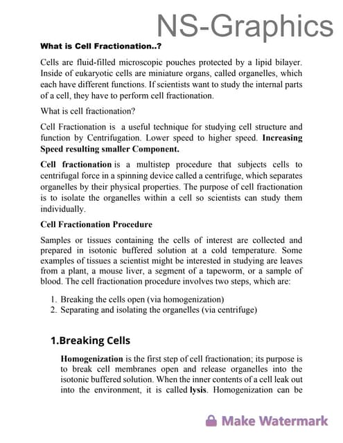 Differential Centrifugation Ppt