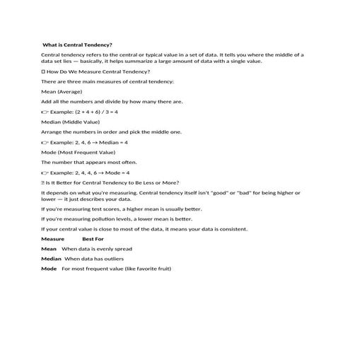 What is Central Tendency.docxVGGYTFFFFFFFFFFF | DOCX