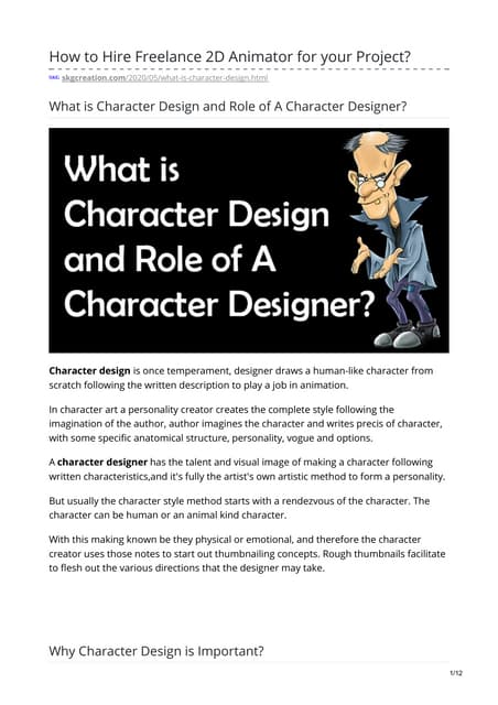 character design for animation and comics | PPT