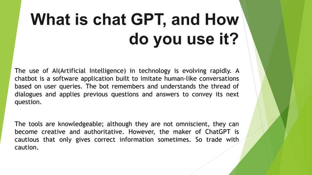 What Is Chat Gpt And How Do You Use It Ppt