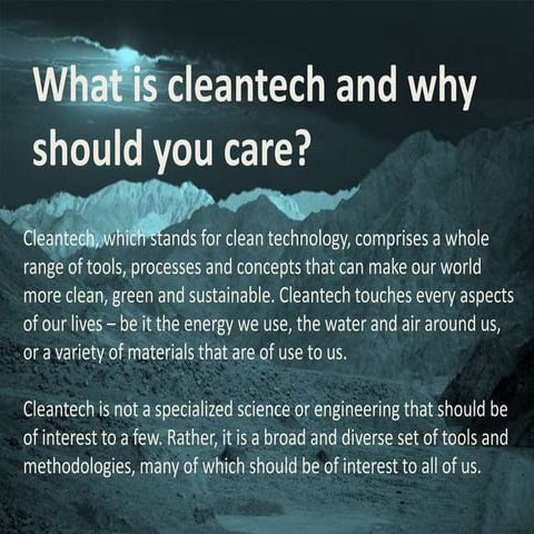 What is cleantech and why should you care