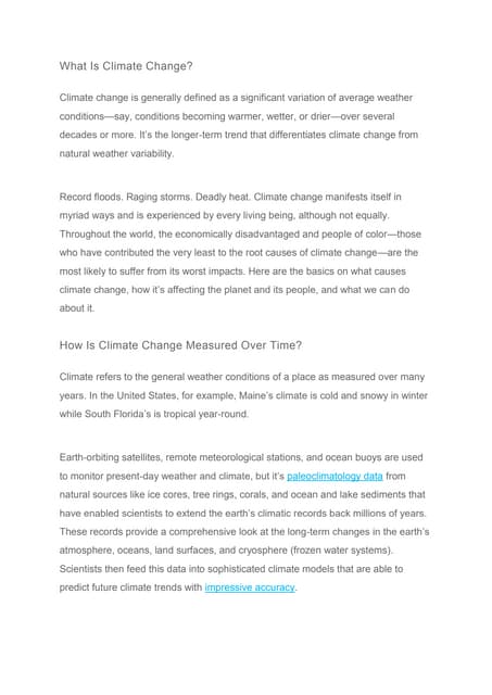 How Climate Change Affects Life | PDF