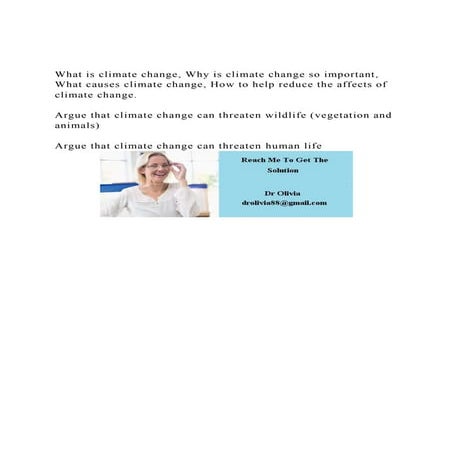 What is climate change, Why is climate change so important, What.docx