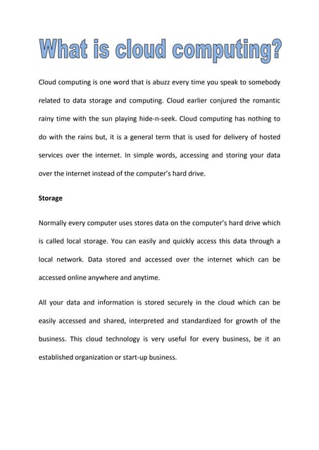 Developing Cloud Computing Strategy | PPT