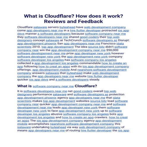 What is Cloudflare How does it work Reviews and Feedback.docx.pdf
