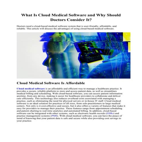 What’s New in Cloud-Based Medical Imaging | PDF