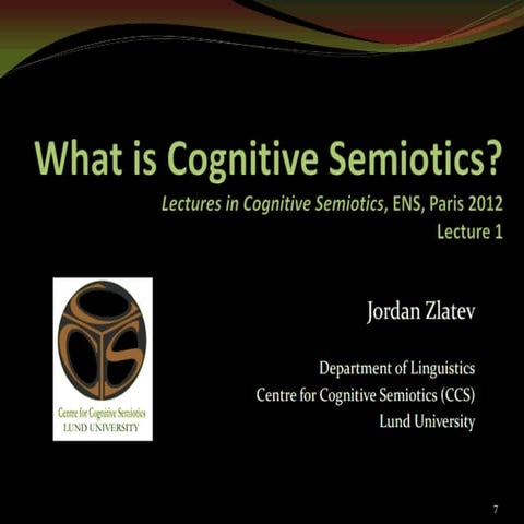 What is cognitive semiotics | PDF