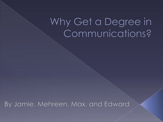 A Career in Communications | PPTX