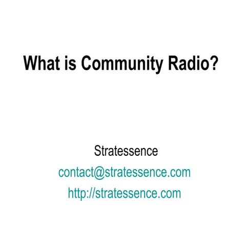 What Is Community Radio | PPT