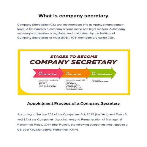 what is company secretary | PDF