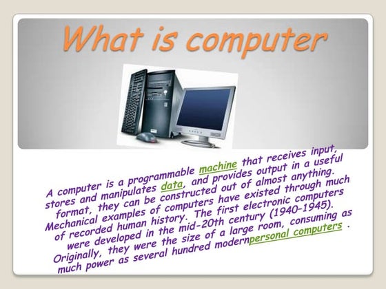 what is computer | PPT | Computer Peripherals | Computing