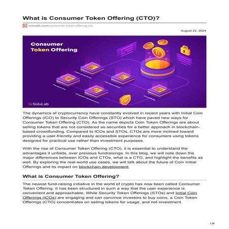 What is Consumer Token Offering CTO.pdf. | PDF