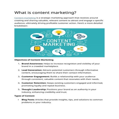 What is digital marketing content marketing | PDF