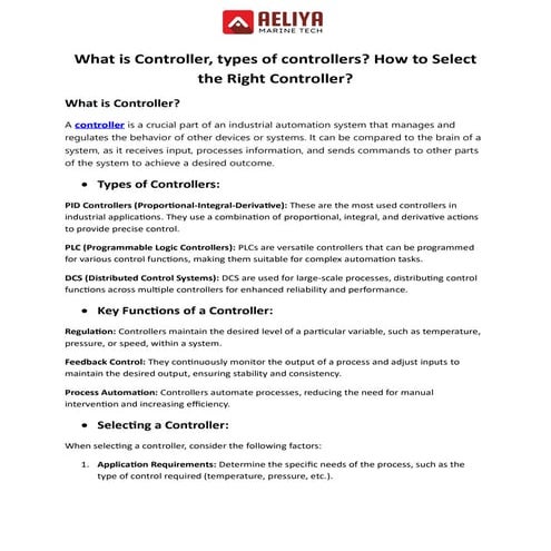 What is Controller, types of controllers How to Select the Right ...
