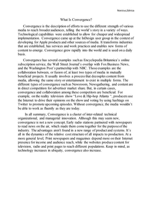 Convergence Journalism: The Evolution of Media Integration | PDF