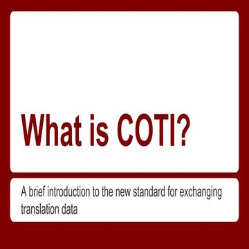 What is COTI? | PPT