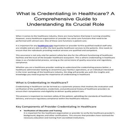 What is Credentialing in Healthcare_ A Comprehensive Guide to ...