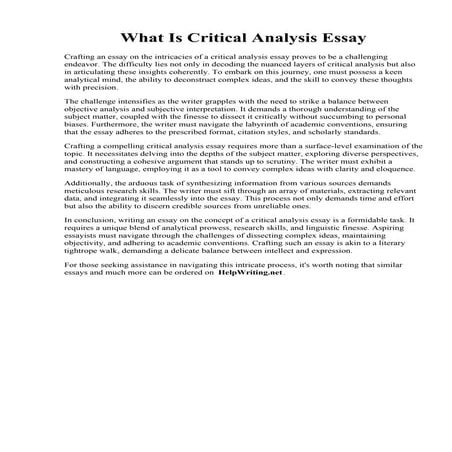 What Is Critical Analysis Essay.pdf