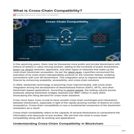 What is Cross-Chain Compatibility - SoluLab | PDF