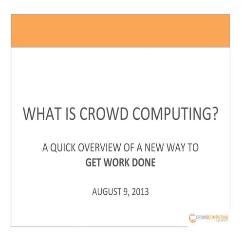 What Is Crowd Computing Ppt 8284