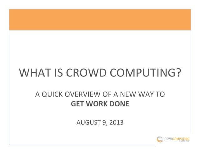 What Is Crowd Computing Ppt 8284