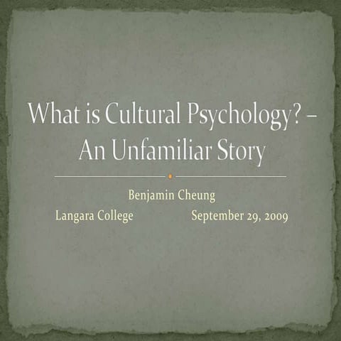 What is Cultural Psych | PPTX