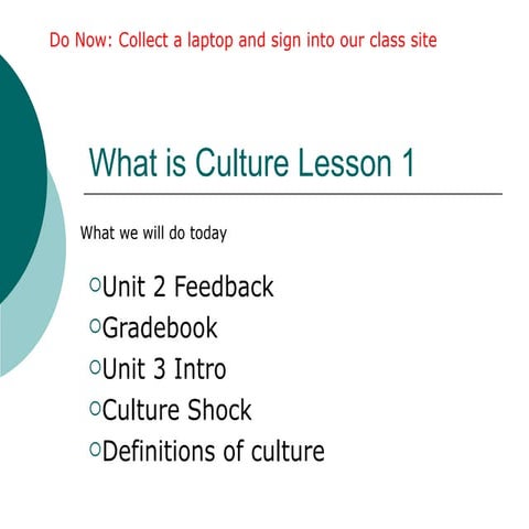 What is culture lesson 1 | PPT