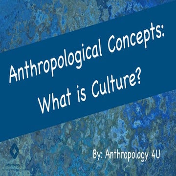 Anthropological Concepts: What is Culture? | PDF