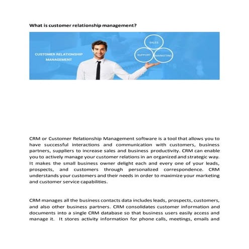 What is customer relationship management | PDF