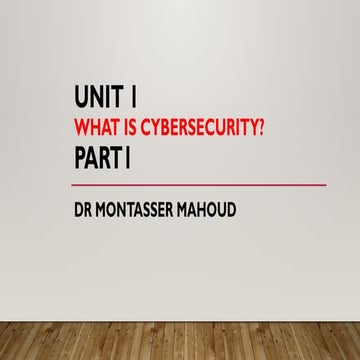 Cybersecurity; Definition, Use, and Practice | PPTX