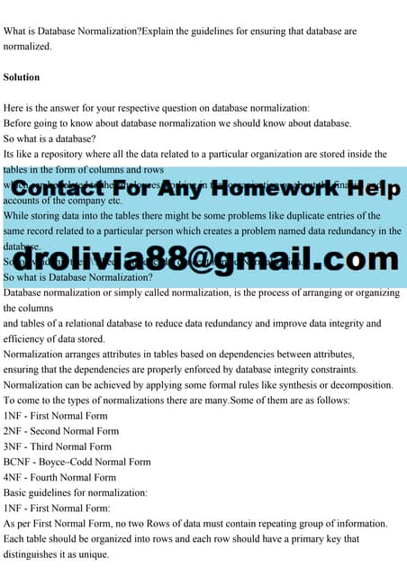 Normalization in DBMS | PDF | Databases | Computer Software and Applications