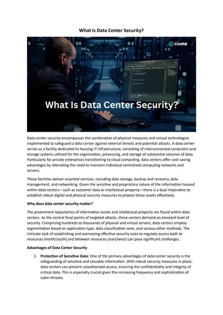 How Radiant Info Solutions Enhances Data Center Security in India | PDF