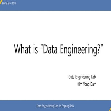 What Is Data Engineering Ppt