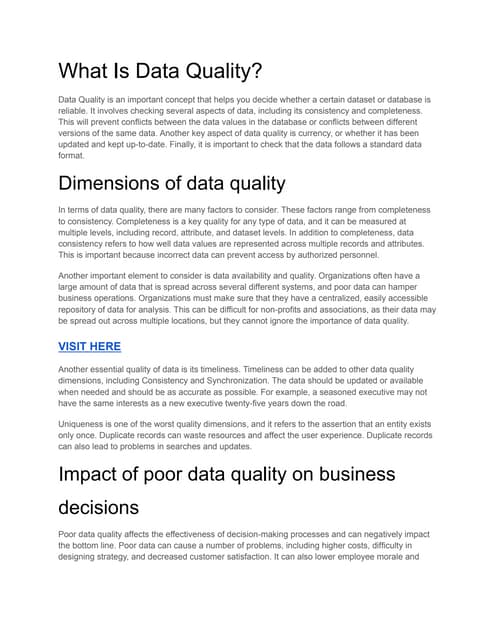 DATA QUALITY MANAGEMENT | PPTX | Databases | Computer Software and Applications
