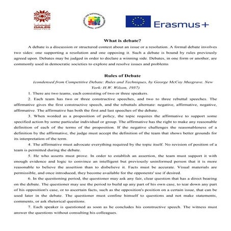 Rules and Guidelines on Debate Competition | PPT