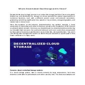 What is Decentralized Cloud Storage and its Future | PDF