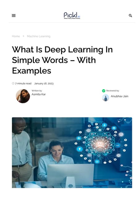 Deep learning.pptx | Artificial Intelligence | Technology & Computing