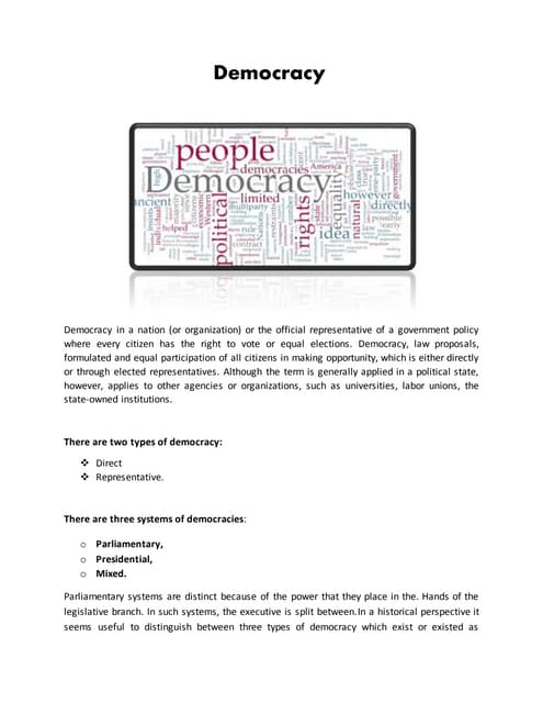 Concept of democracy | PPT