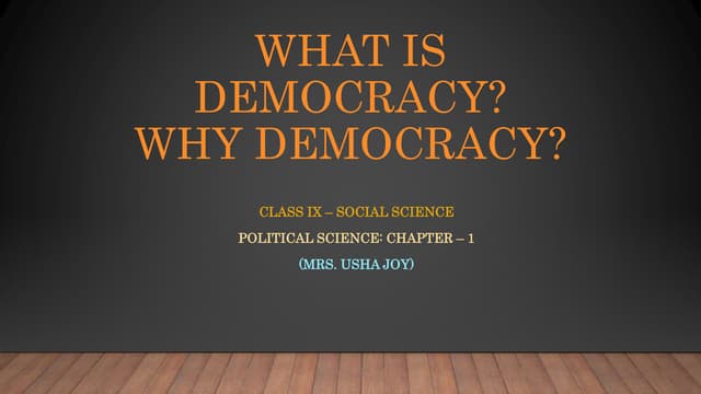 Class 9 Political Science Chapter Wise Topic Wise Notes Chapter 1 What ...