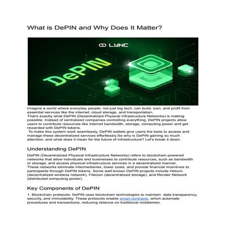 What is DePIN and Why Is It Important? - Lyncworld | PDF