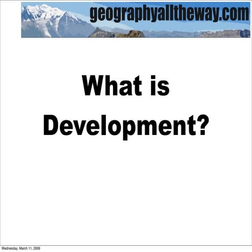 Key Stage 3 Geography: What is Development? | ZIP