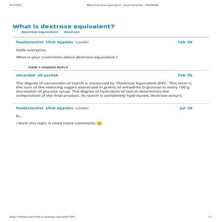 What is dextrose equivalent | PDF