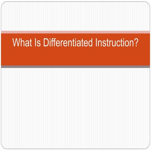 What is differentiated instruction | PPT