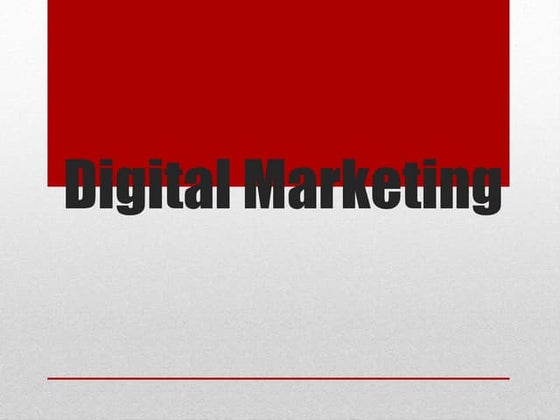 Digital Marketing Project Ppt | PPT