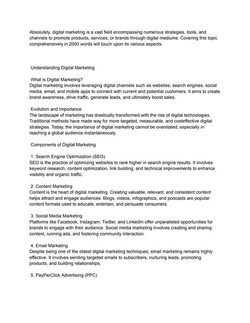 Digital Marketing Introduction And Conclusion Ppt