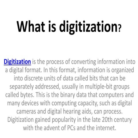 What is digitization? | PPTX
