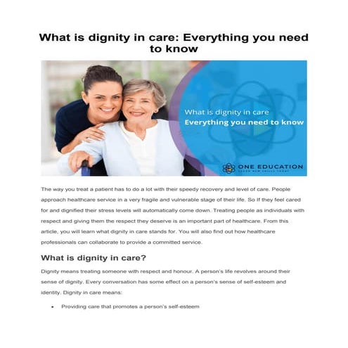 What is dignity in care | PDF