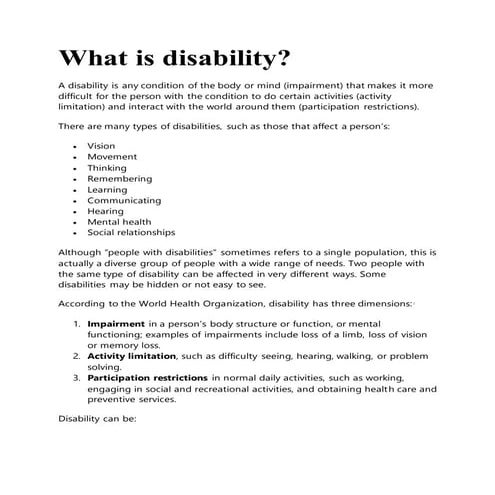 What is disability | PDF